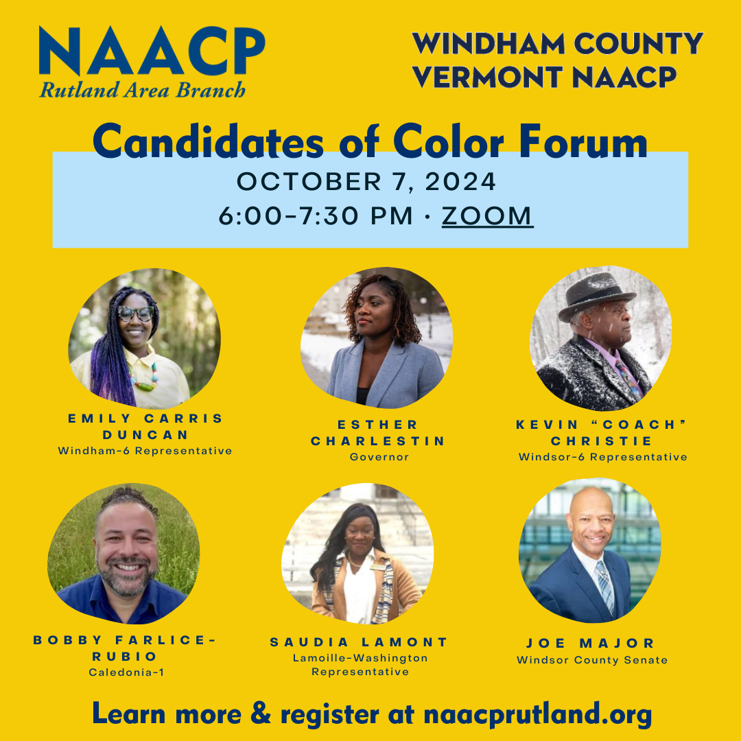 Candidates of Color Forum – Rutland Area Branch of the NAACP